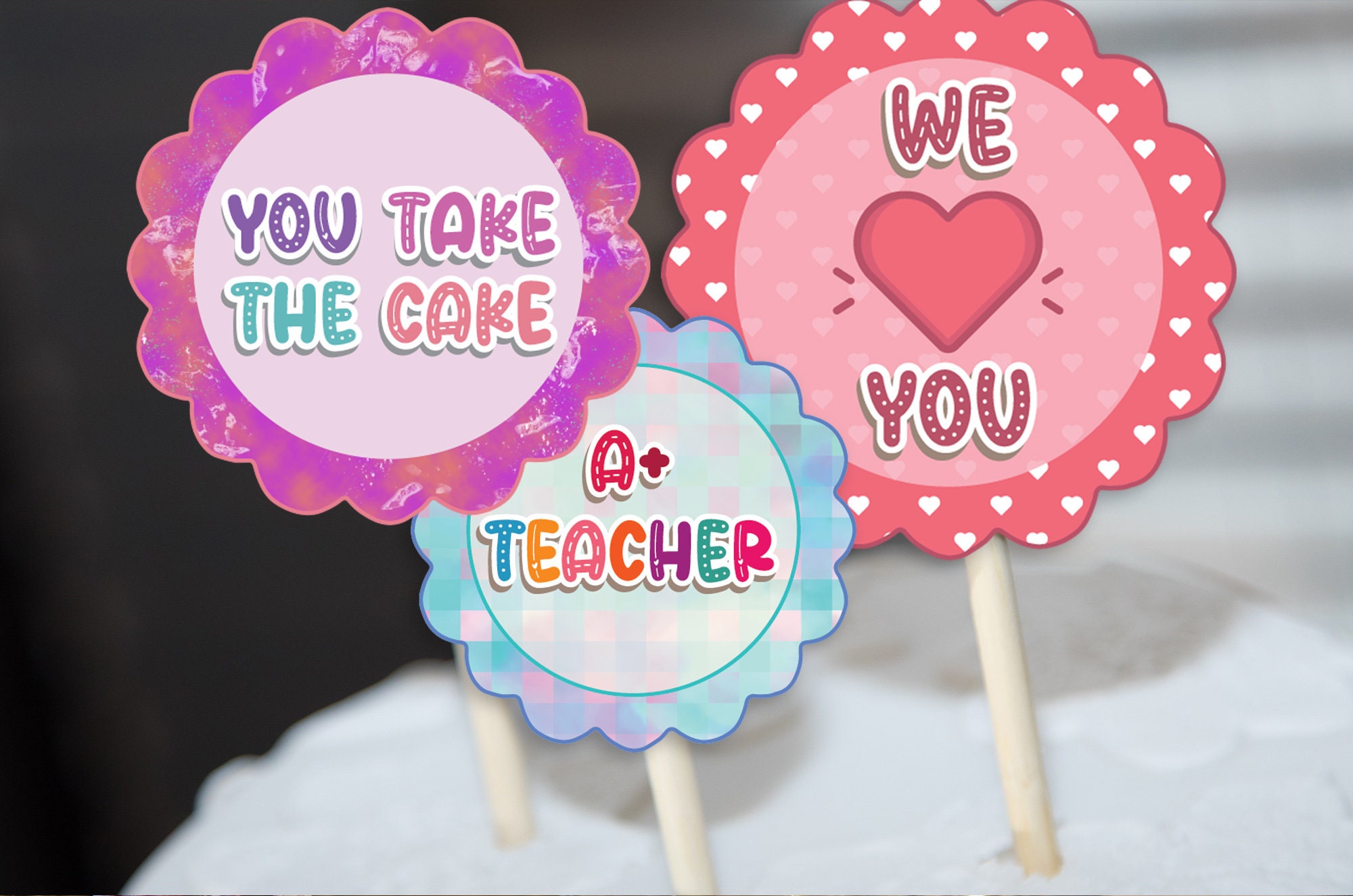 Teacher Appreciation Cupcake Toppers - Thank You Cookie Tag Printable ...
