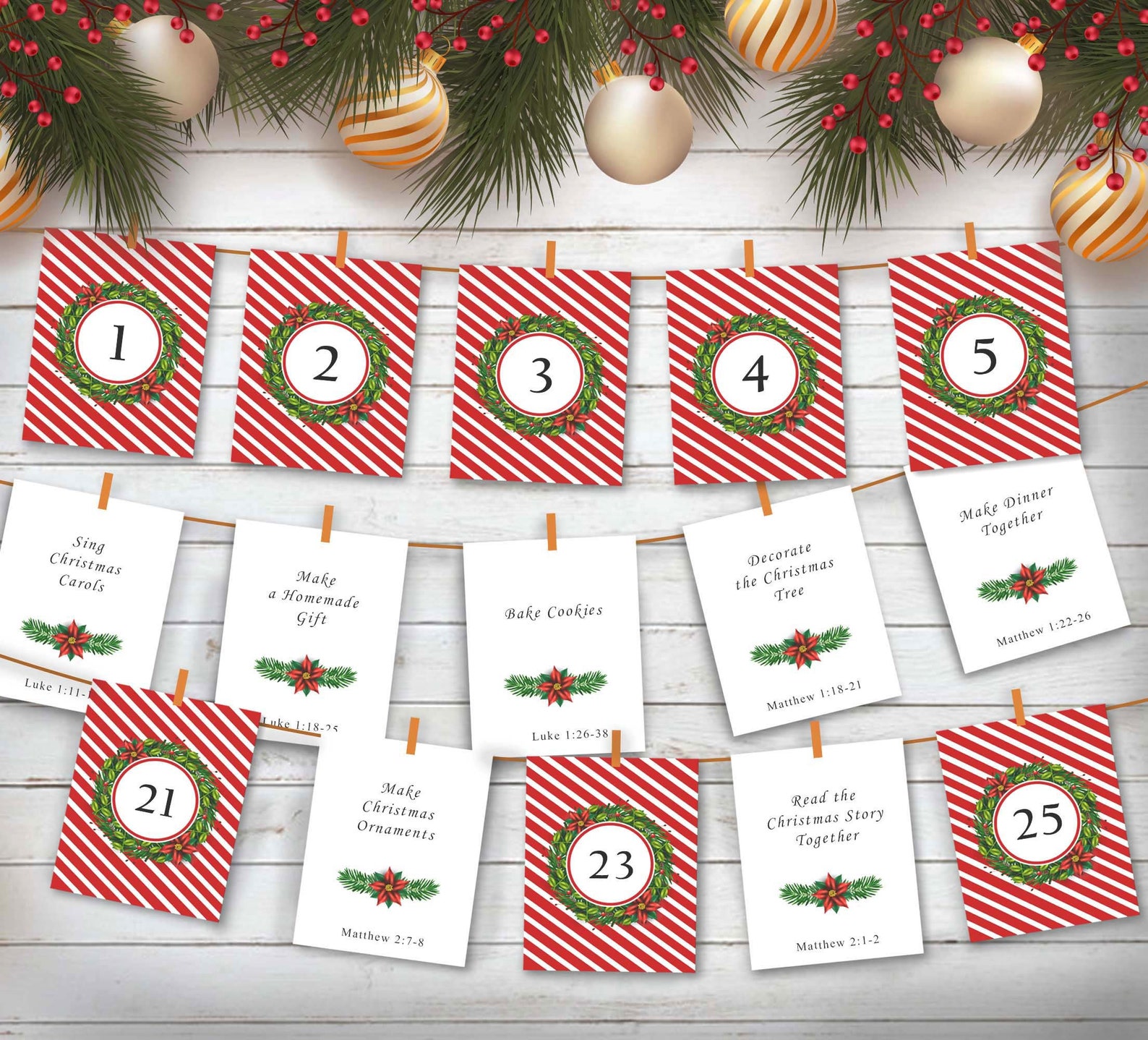 Printable Advent Calendar - Countdown to Christmas With 25 Scripture ...