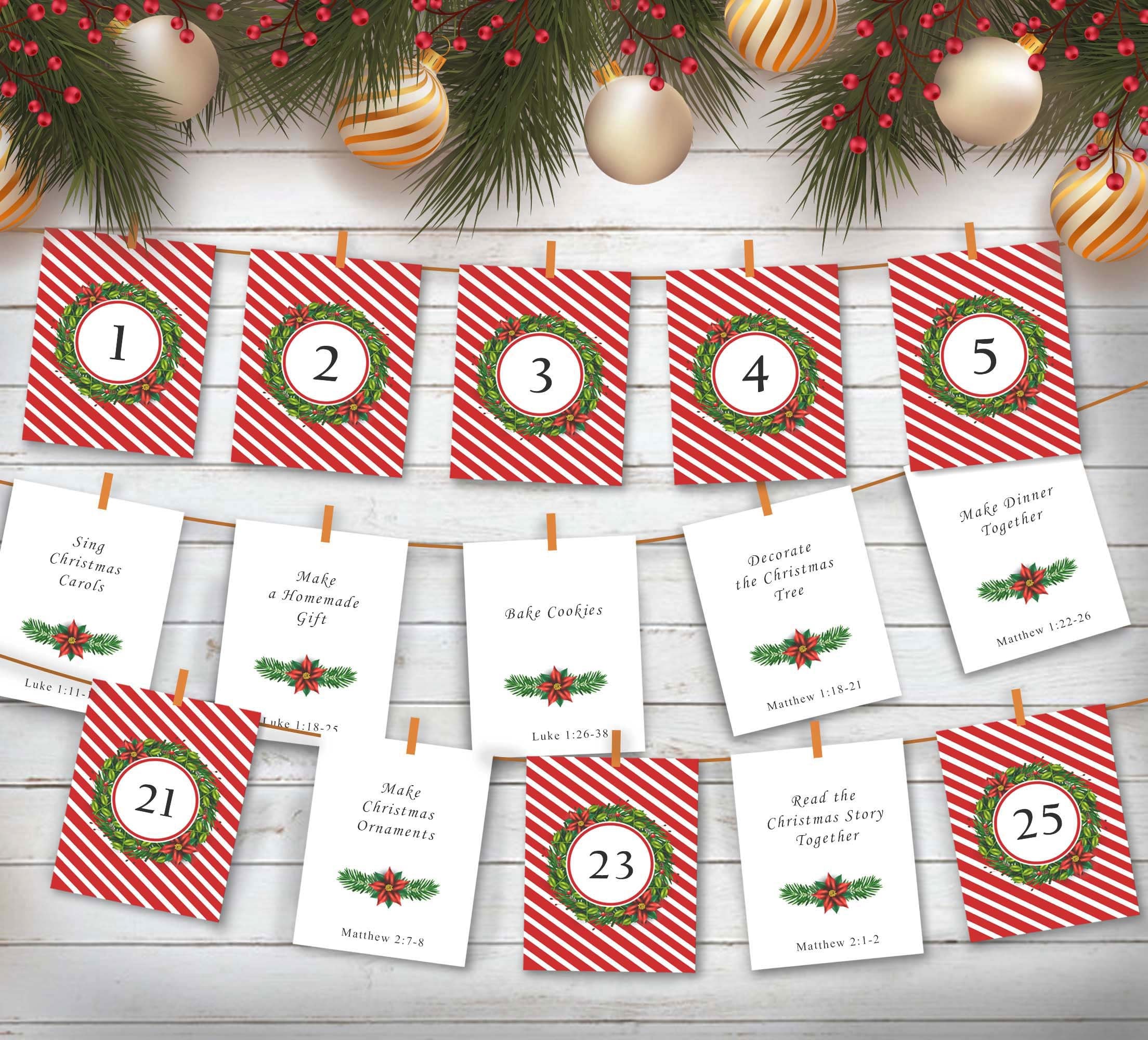 Printable Advent Calendar - Countdown to Christmas With 25 Scripture ...
