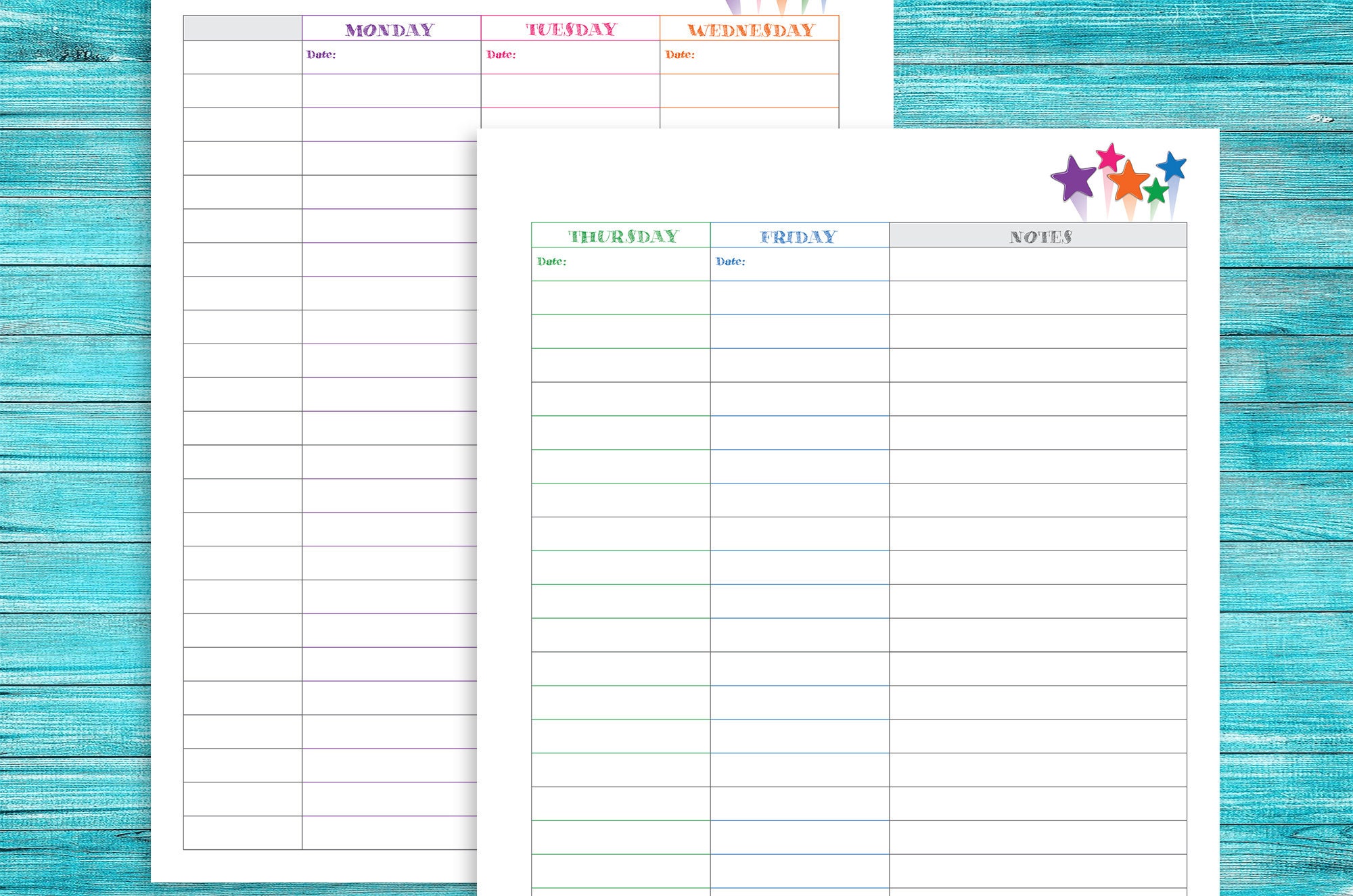 Weekly Lesson Planner Pages for 4 6 or 8 Subject Areas or - Etsy