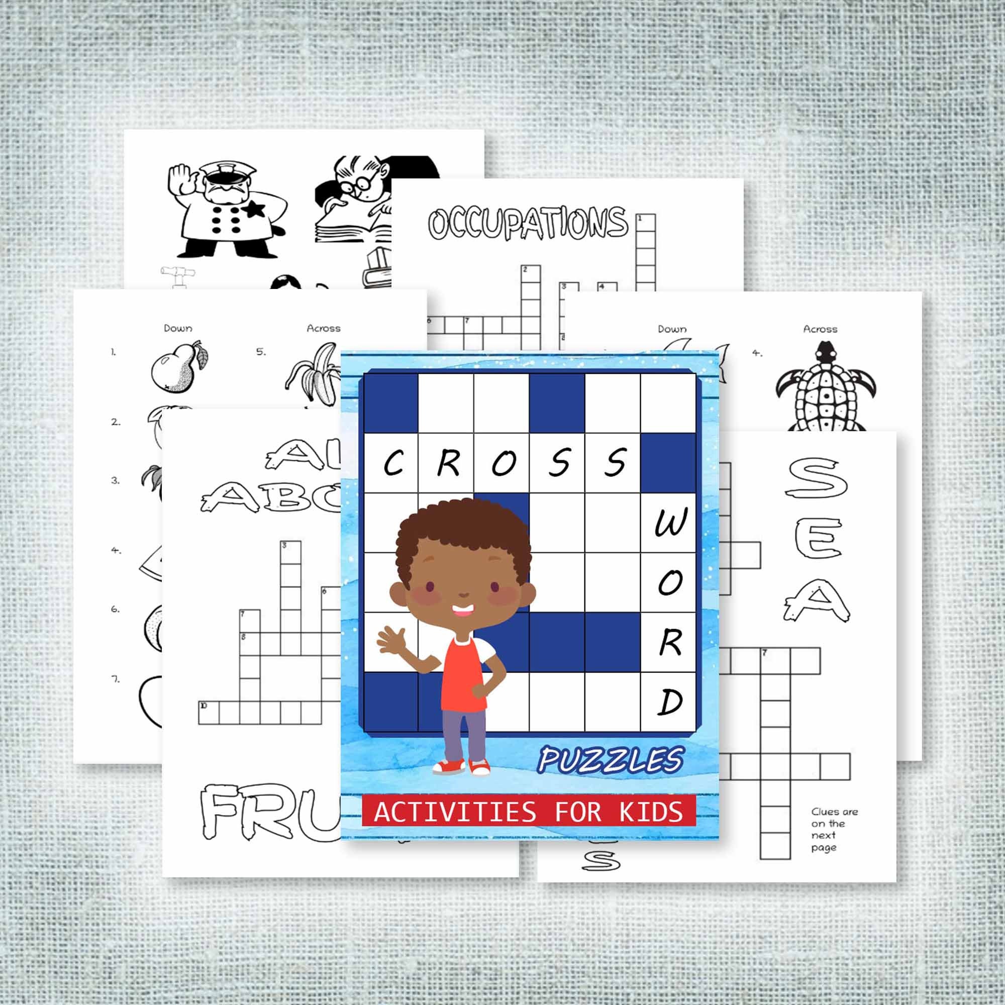 Kids Activity Book for Elementary School Children Printable Crossword ...