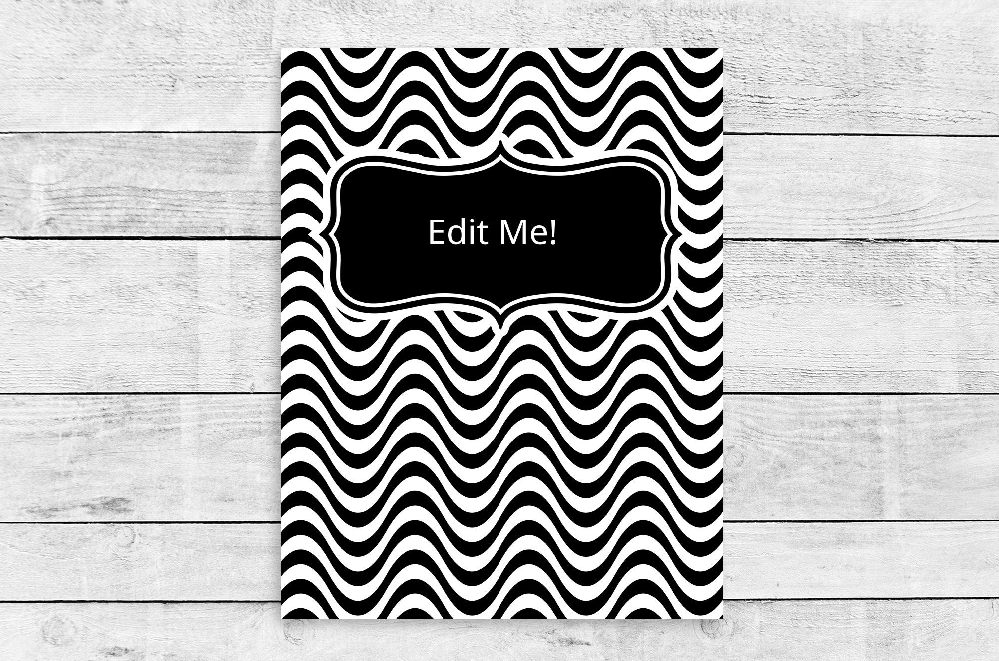 Planner Cover Printable Modern Black and White Design - Etsy
