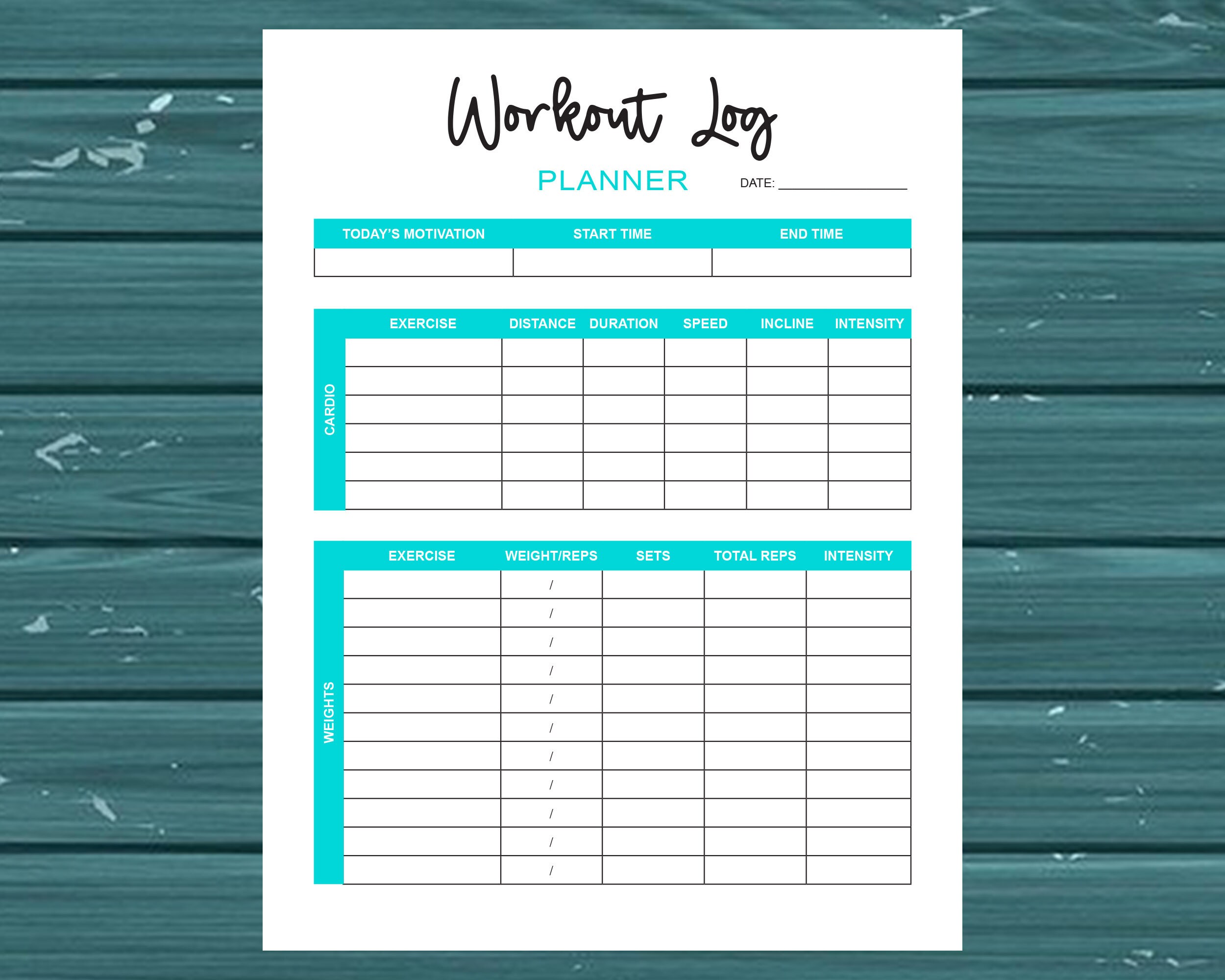 Fitness Planner Printable Bundle Health Trackers Exercise | Etsy