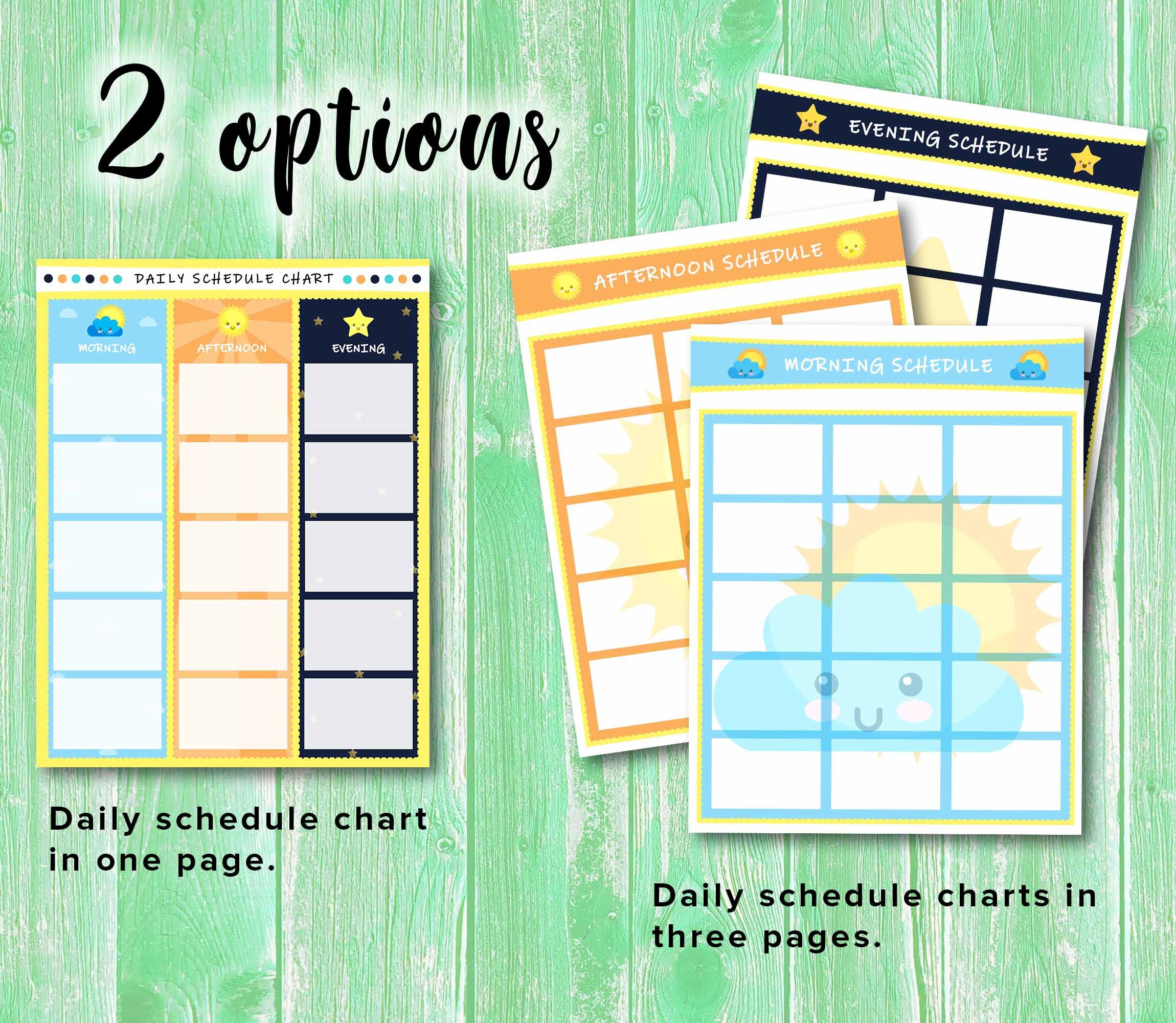 Kids Visual Schedule Daily Routine Activity Cards and Chore Chart for ...