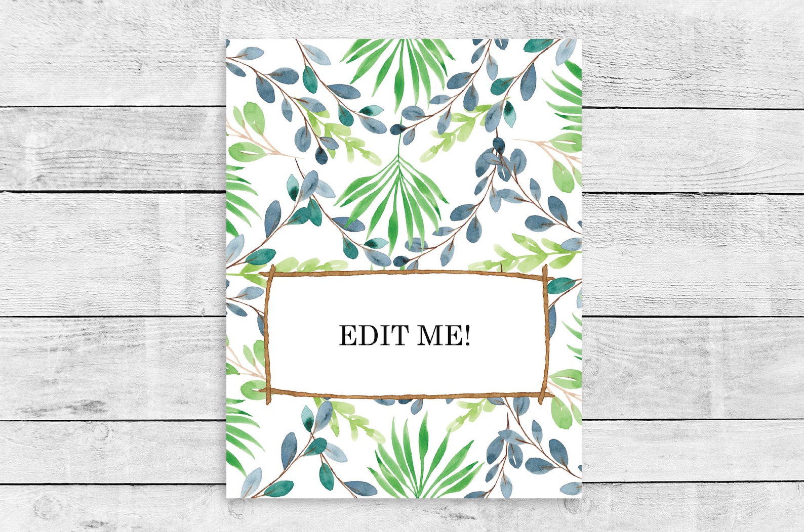 Planner Cover Printable - Beautiful Floral and Leaves Design - Editable ...