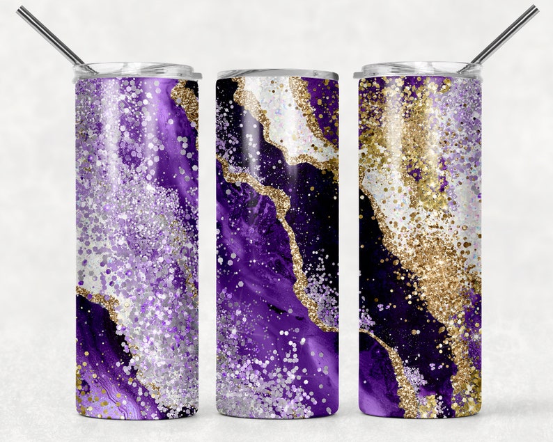 SEAMLESS Purple Agate Confetti Glitter Gold Geode Epoxy Look - Etsy