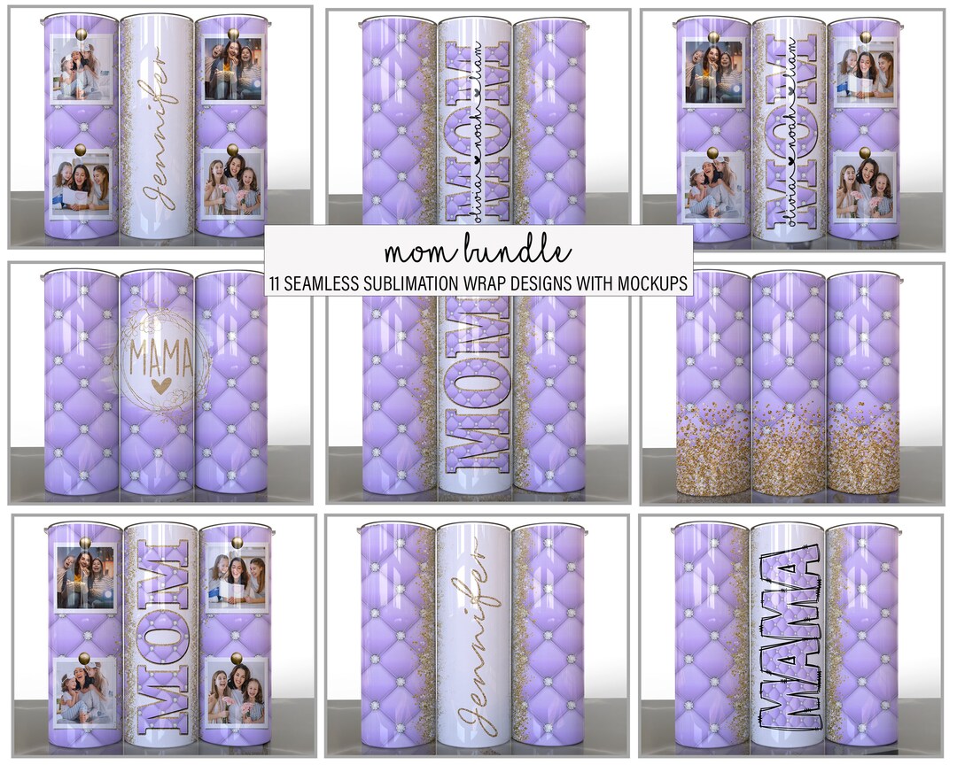 Bundle 11 Purple Tufted Leather Luxury Diamond Mom Mothers Sublimation ...
