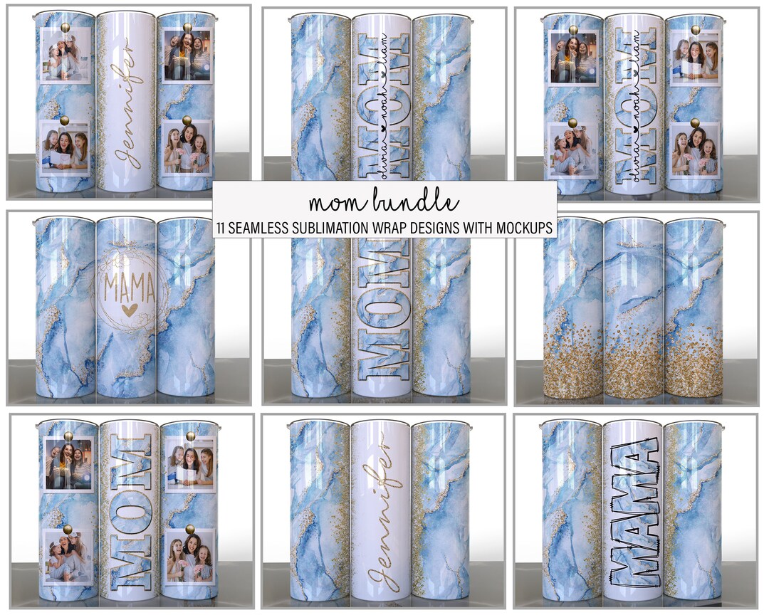 Mom Bundle of 11 Abstract Clouds White Blue Gold Mothers Day ...