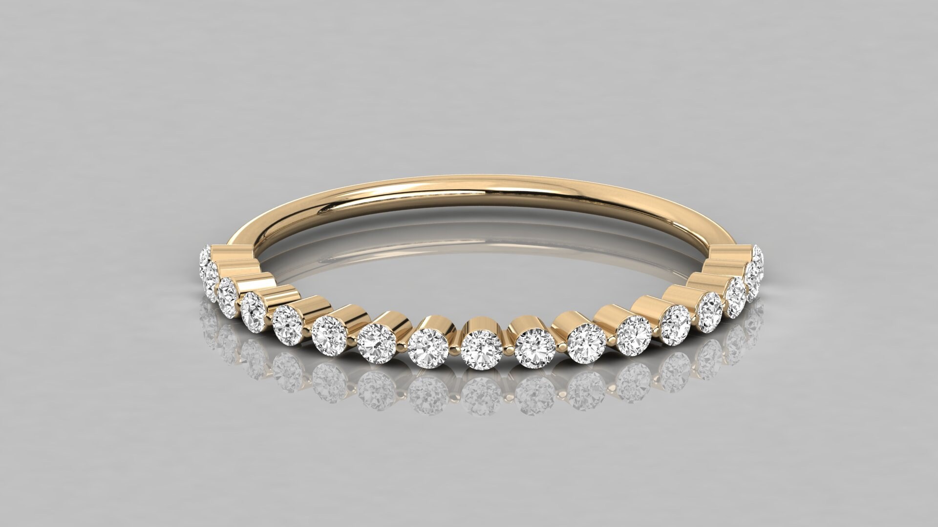 14K Gold Diamond Band Stackable Ring Promise Ring - Etsy