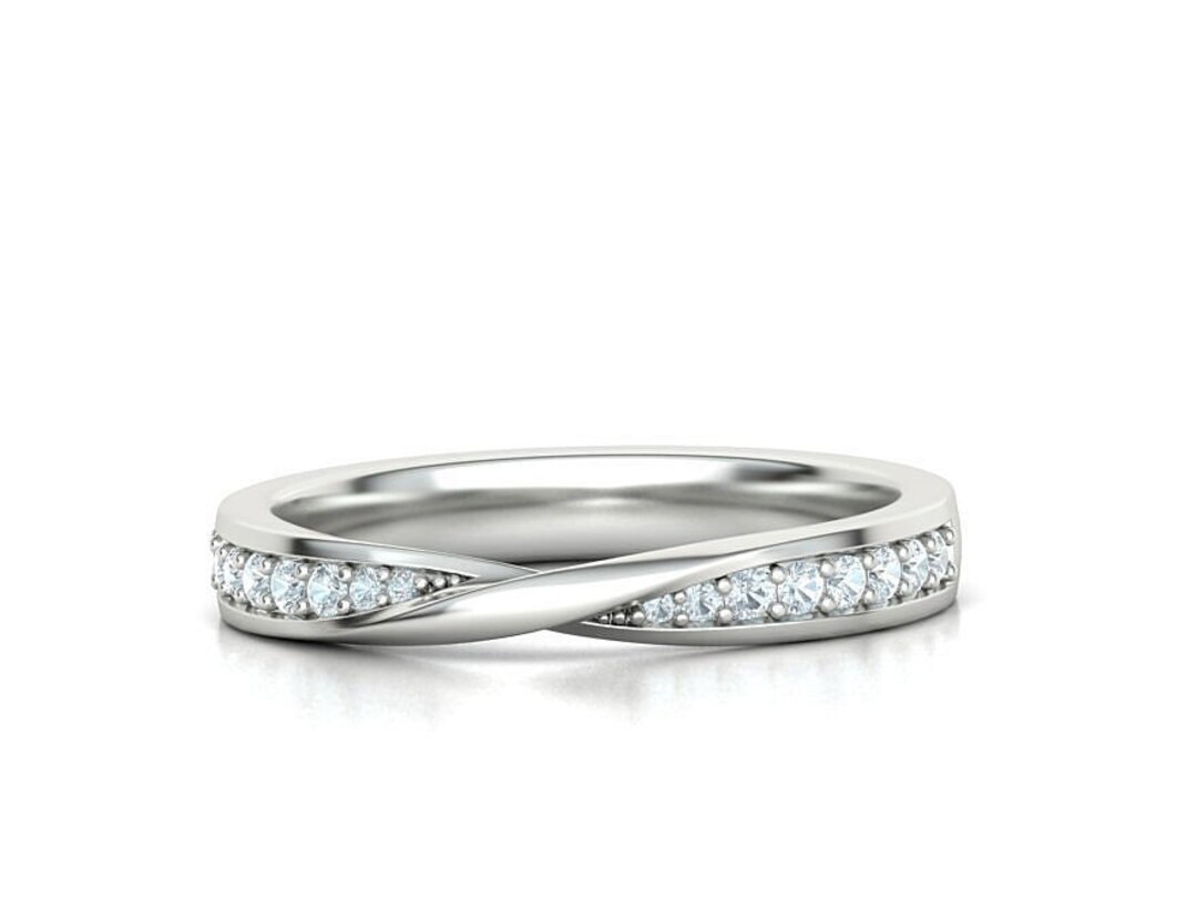 Solid Gold Mobius Diamond Ring | Diamond Band | Wedding Band ...
