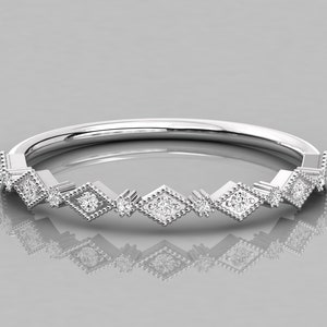 14K Gold Diamond Ring Wedding Band Stackable Ring Anniversary Ring ...