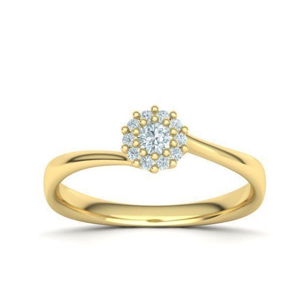 Diamond Halo Ring - Etsy