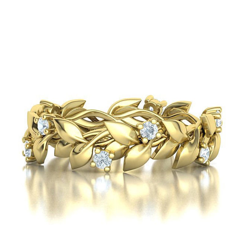 Diamond Leaf Ring - Etsy