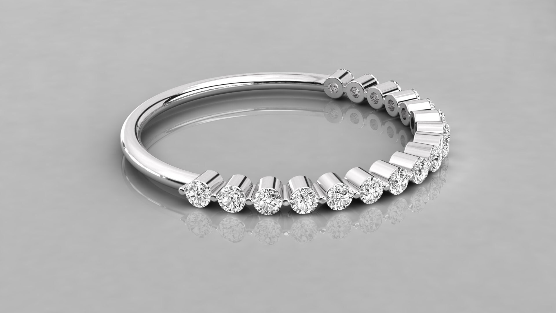 14K Gold Diamond Band Stackable Ring Promise Ring - Etsy