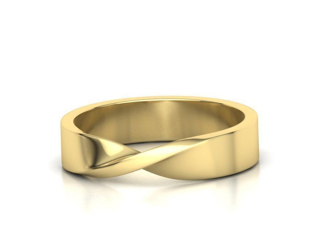 Solid Gold 5mm Mobius Ring | Twist Wedding Band | Promise Ring ...