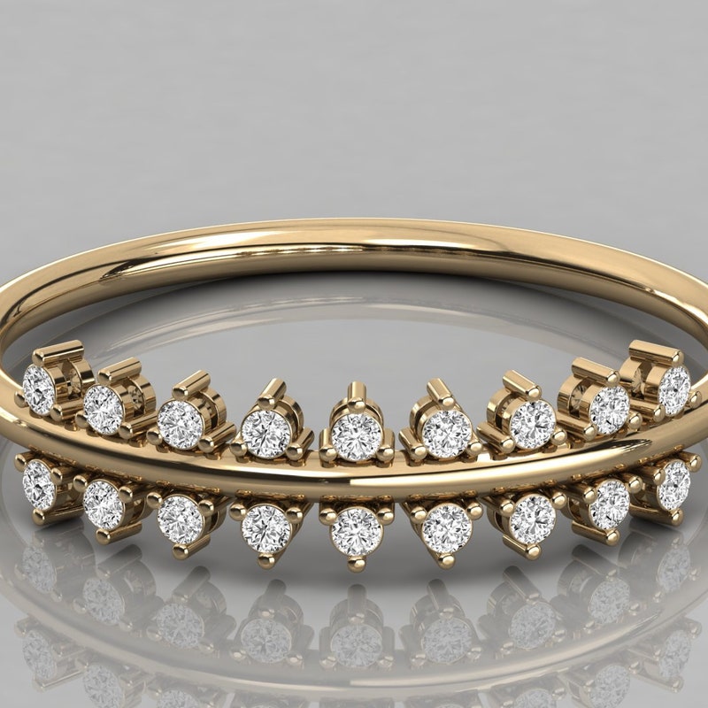 Two Row Diamond Ring - Etsy