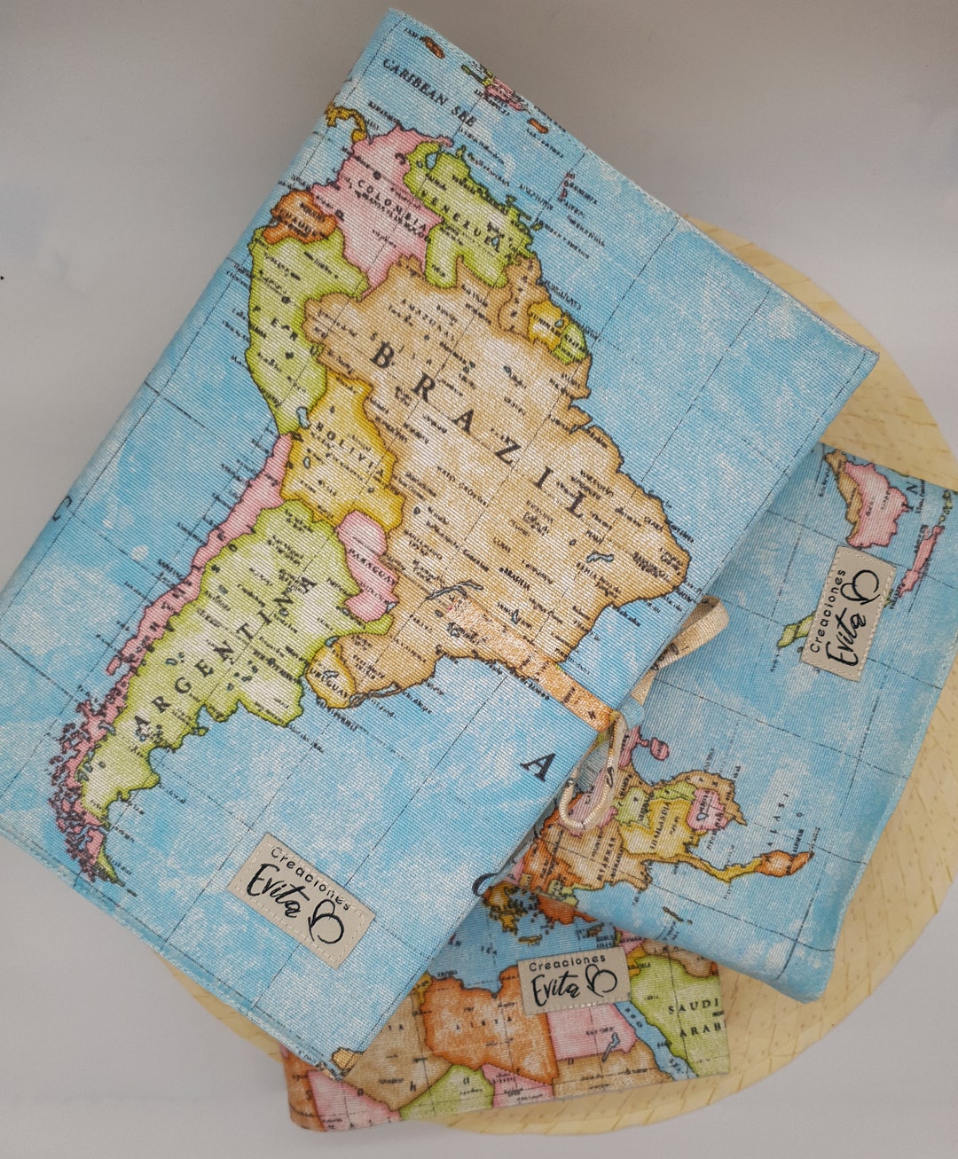 Book Cover - Blue World Map - Etsy