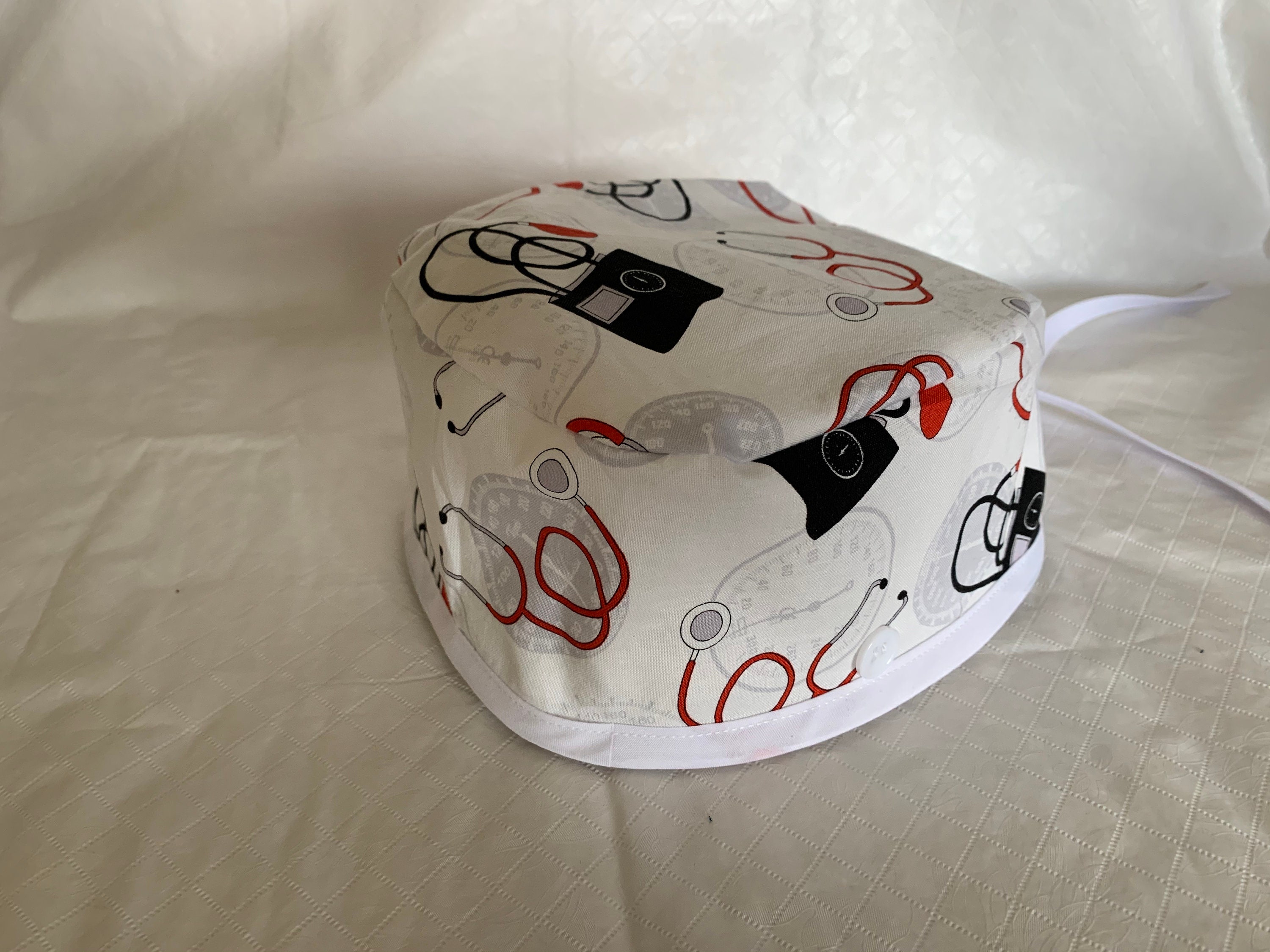 Surgical Cap With Buttons. Scrub Hat. Scrub Cap for Doctor, Nurse ...