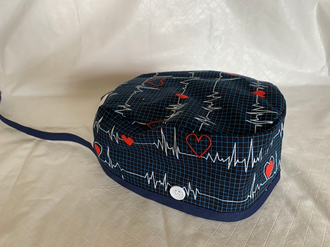 Surgical Cap With Buttons. Scrub Hat. Scrub Cap for Doctor, Nurse ...
