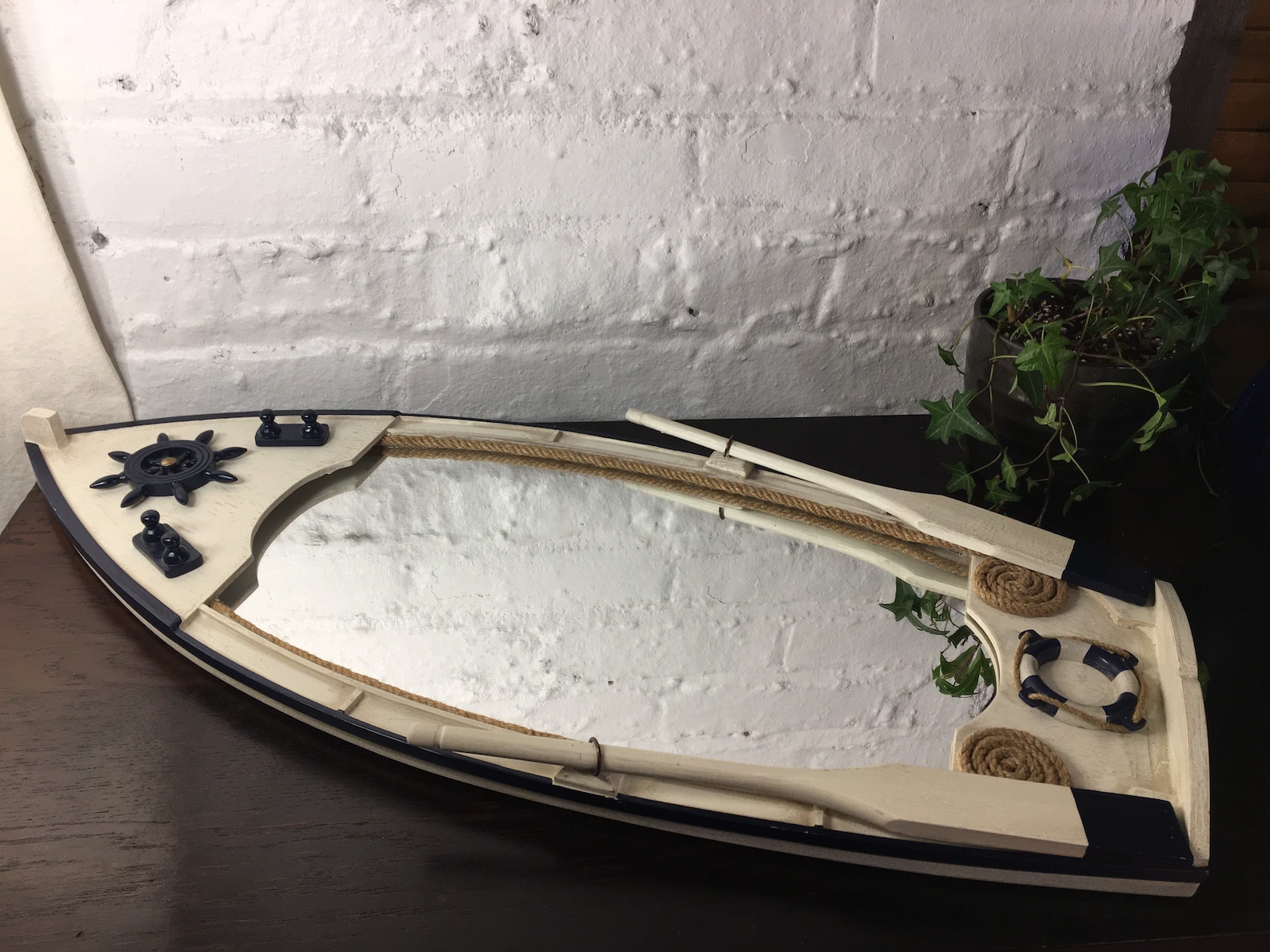 Vintage Nautical Mirror Boat Shaped Mirror Seaside Nautical | Etsy