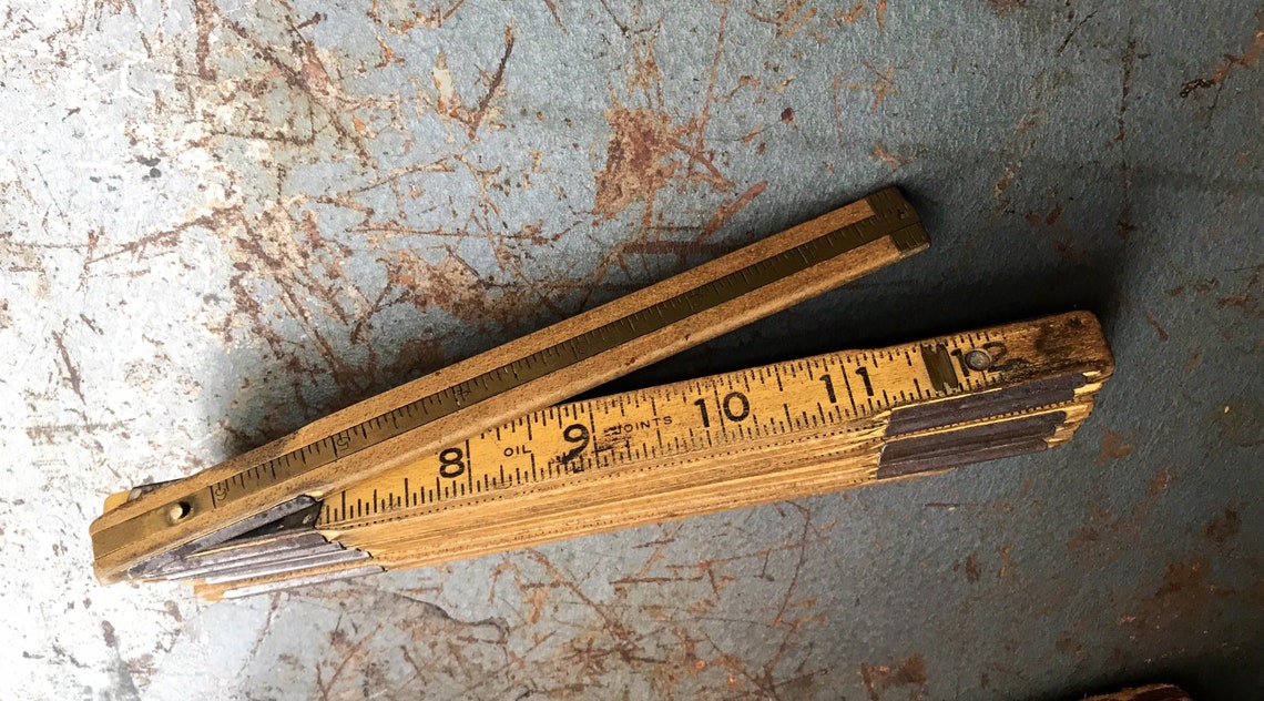 Antique Wooden Folding Ruler Atomchicago - Etsy
