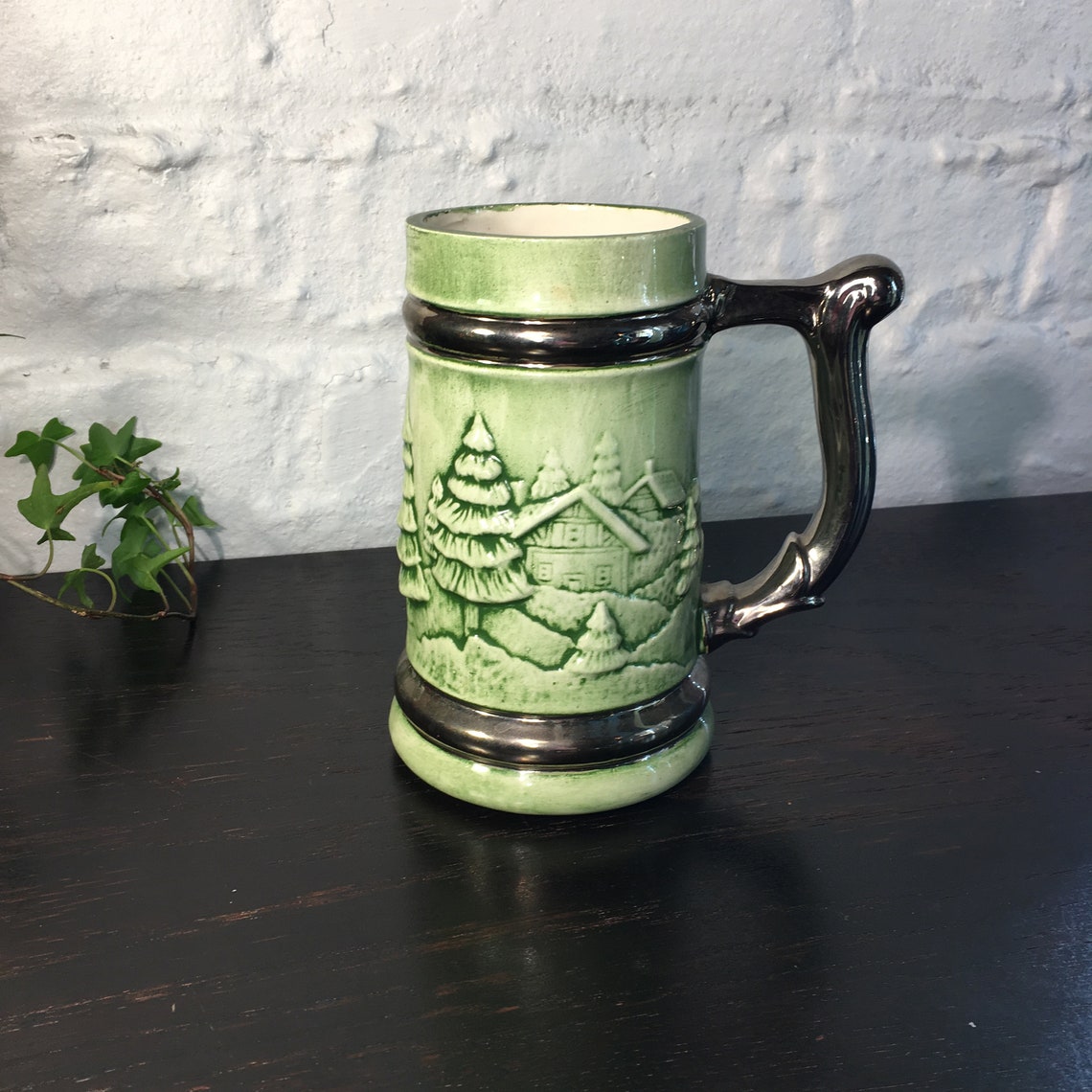 Vintage Ceramic Beer Mug Green Beer Mug Atomchicago | Etsy Vintage Ceramic Beer Mug Green Beer Mug Atomchicago | Etsy