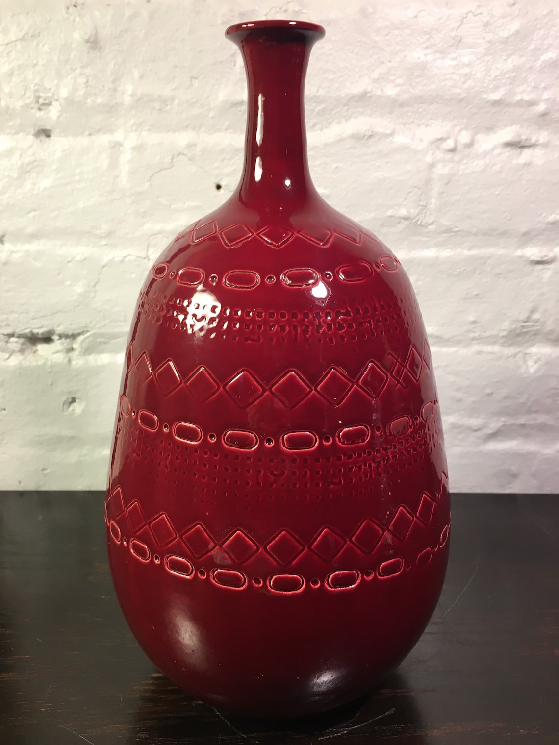 Vintage Italian Pottery Vase Vintage Ceramic Red Vase | Etsy