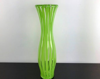 Lime Green Glass Vase - Etsy