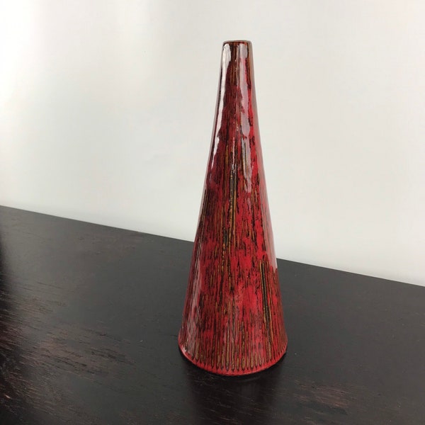 Red Ceramic Vase - Etsy