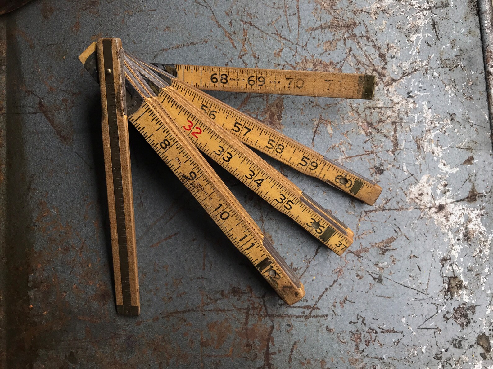 Antique Wooden Folding Ruler Atomchicago - Etsy