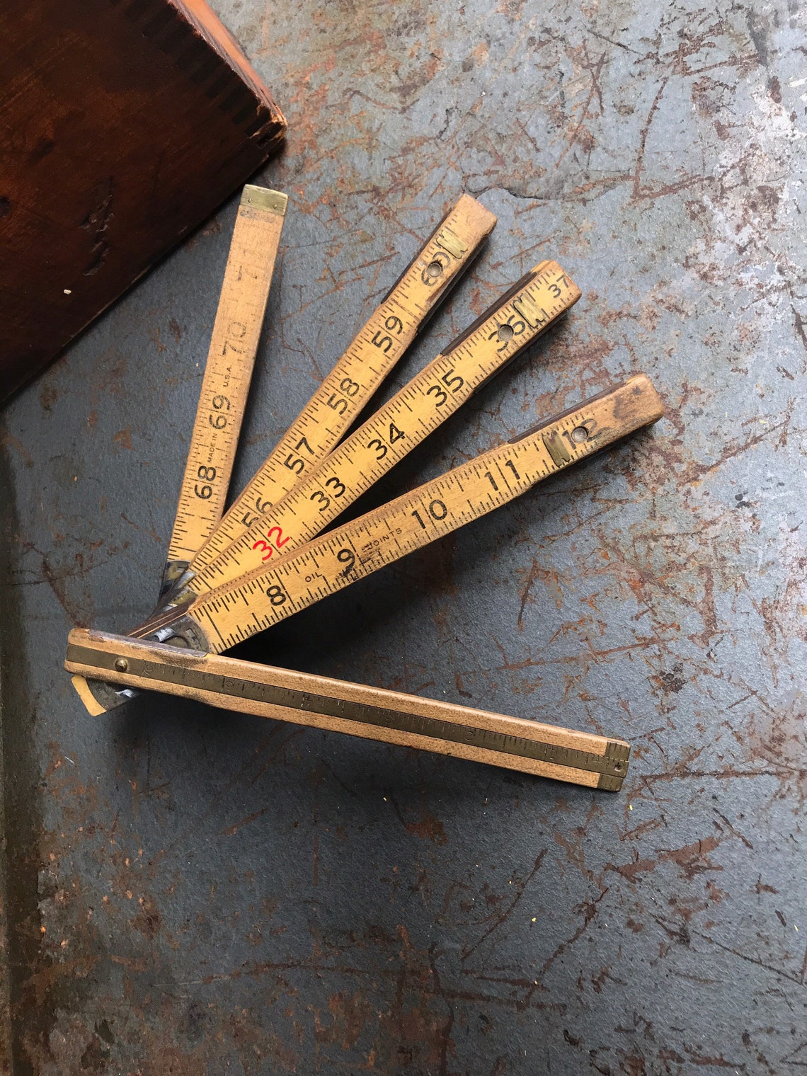 Antique Wooden Folding Ruler Atomchicago - Etsy