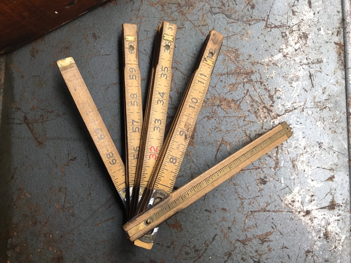 Antique Wooden Folding Ruler Atomchicago - Etsy