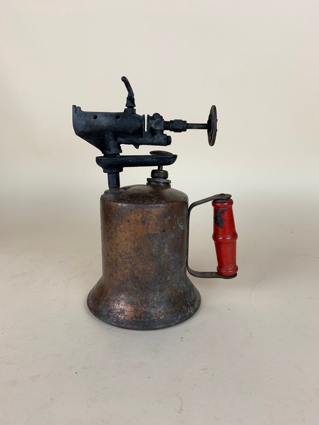 Vintage Turner Brass Works Blow Torch Red Wood Handle Antique - Etsy