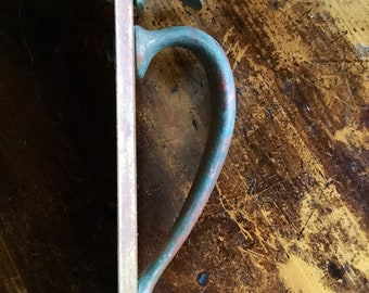 Hammered Copper Door Pull Plate With Brown Patina - Etsy