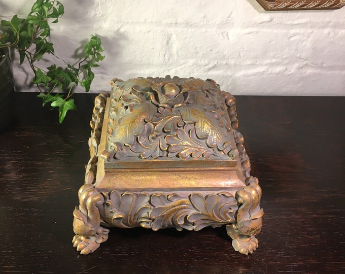 Vintage Antique Jewelry Box Gold Ornate Trinket Box Gold - Etsy