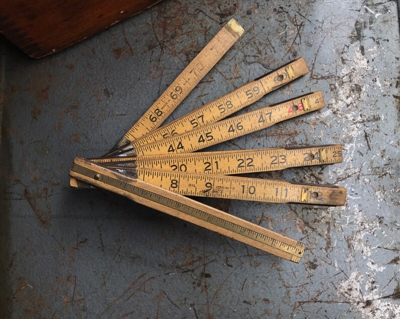 Antique Wooden Folding Ruler Atomchicago - Etsy