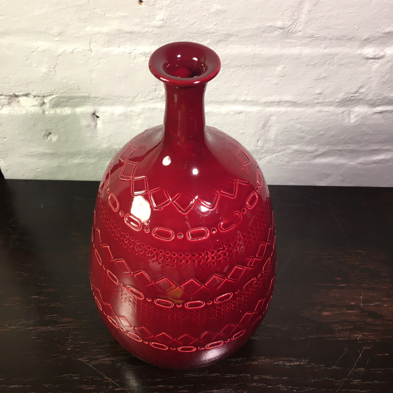 Vintage Italian Pottery Vase Vintage Ceramic Red Vase | Etsy
