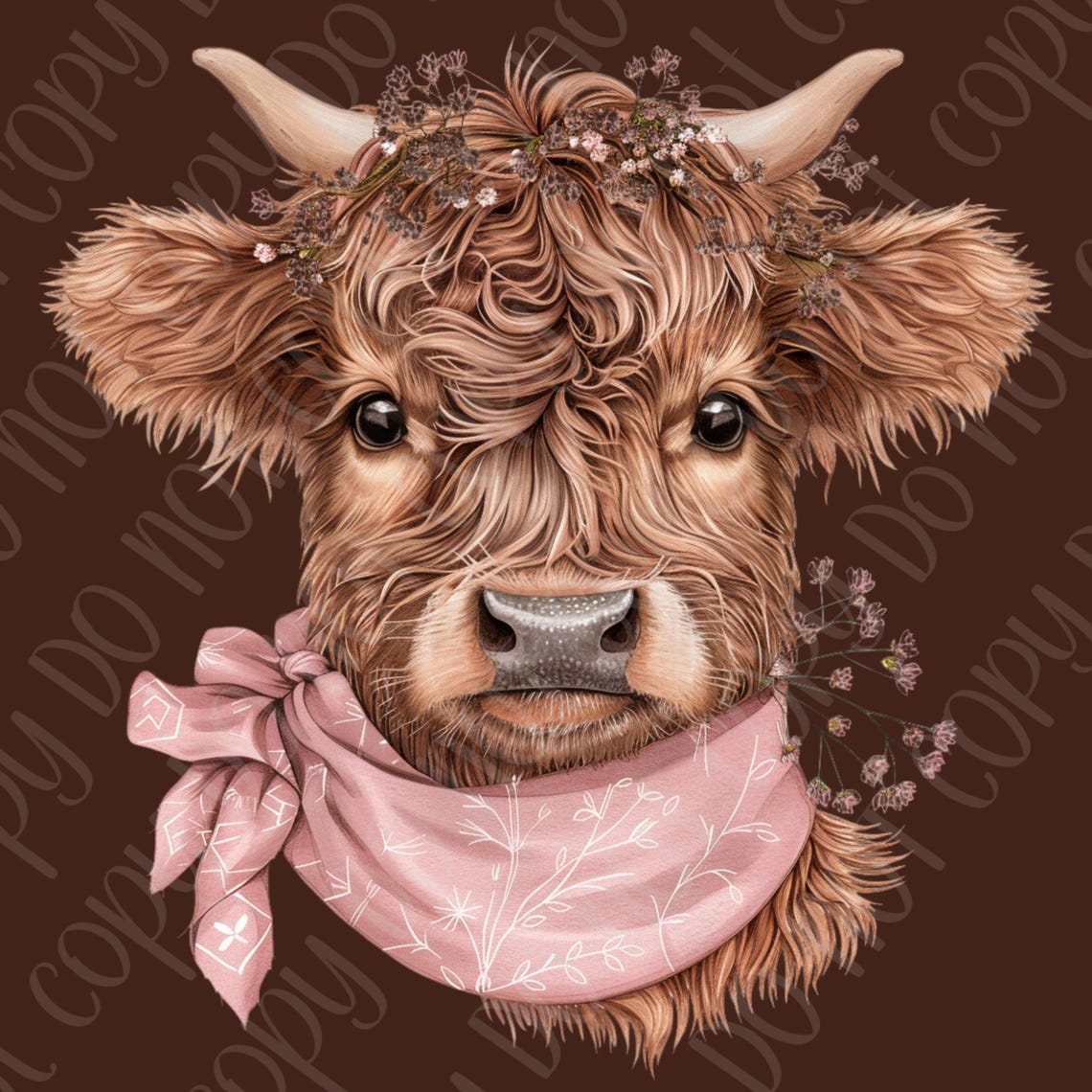 So Pretty in Pink Cow Png File. - Etsy