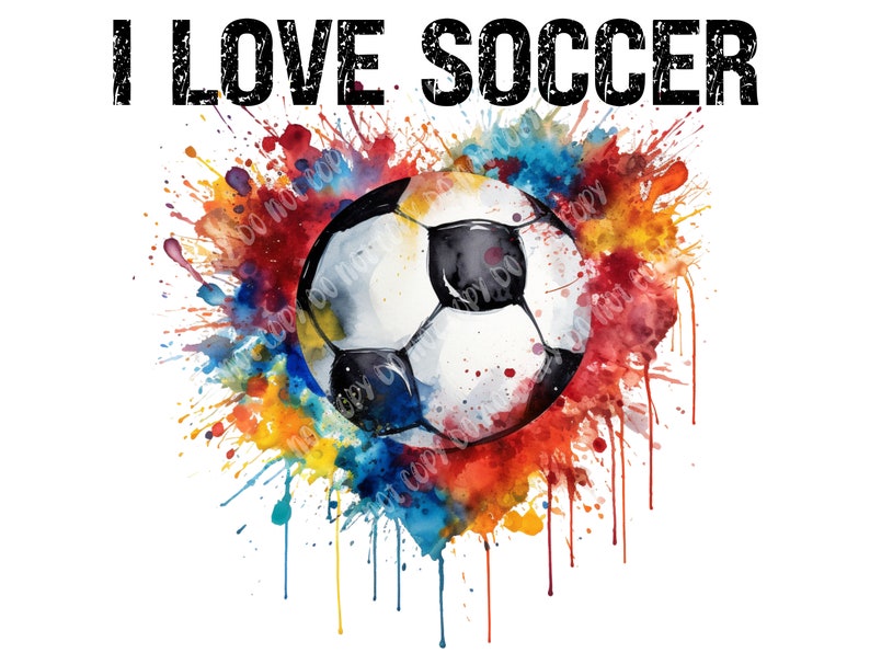 I Love Soccer, Digital File, PNG, Great for DTF and Sublimation ...