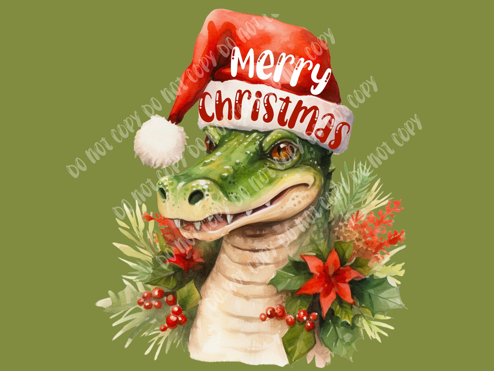 Merry Christmas Gator. Digital File, Download. - Etsy