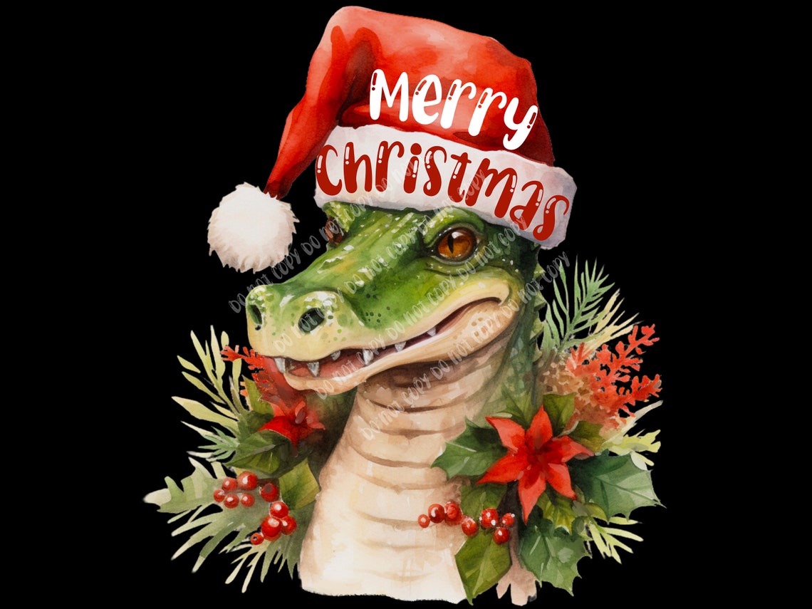 Merry Christmas Gator. Digital File, Download. - Etsy