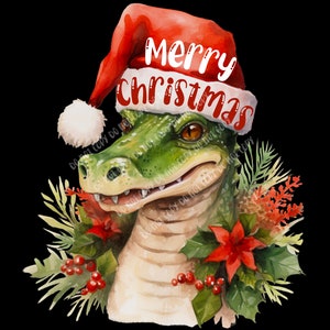 Merry Christmas Gator. Digital File, Download. - Etsy