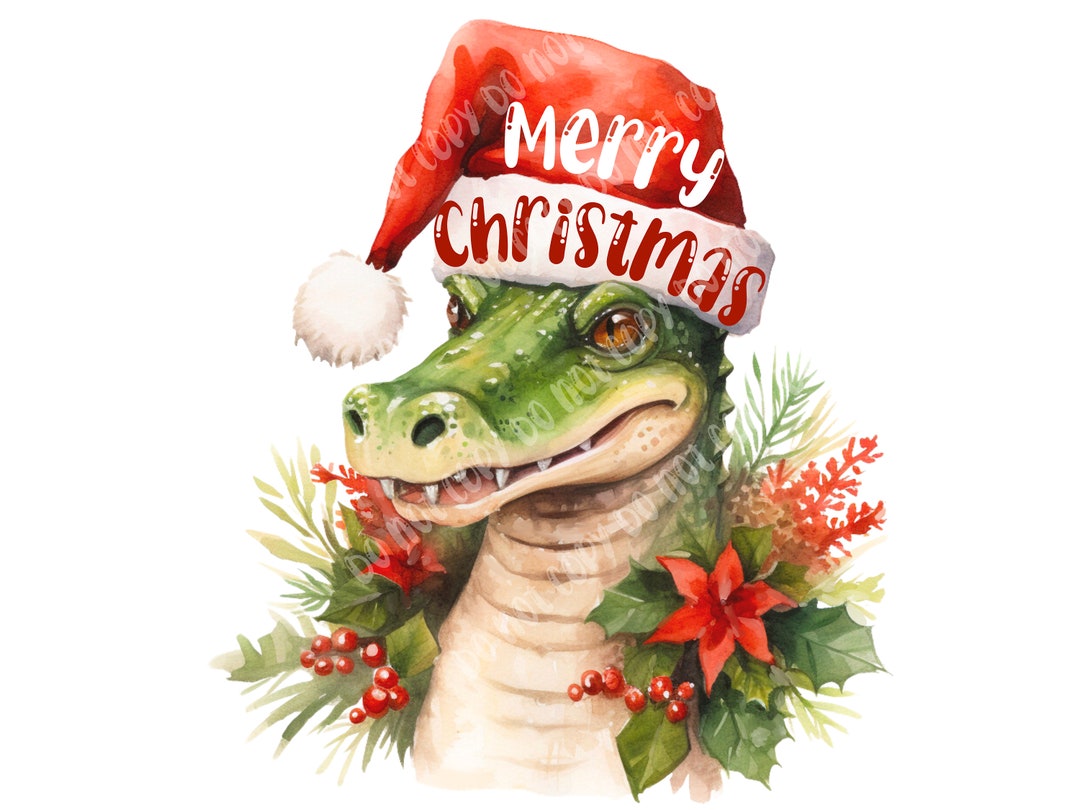 Merry Christmas Gator. Digital File, Download. - Etsy
