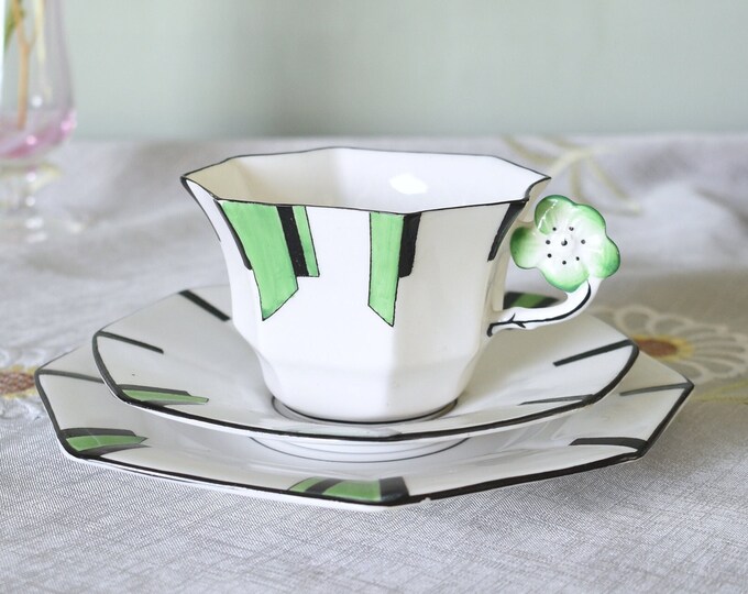 Vintage Melba Art Deco Daisy Handle Teacup ,saucer and Side Plate ( 3 ...