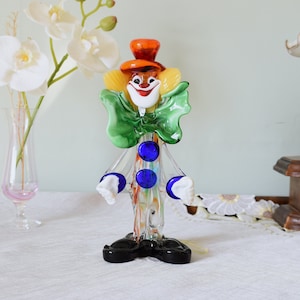 Marano Clown , Franco Toffolo Clown , Hand Made Glass , Glass Fingure ...