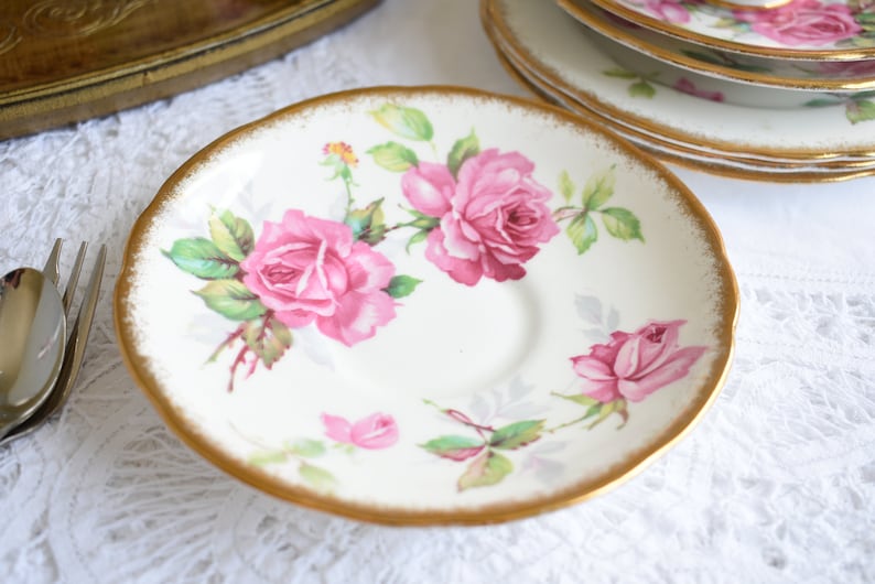 Vintage Royal Stafford Berkeley Rose English Bone China - Etsy UK