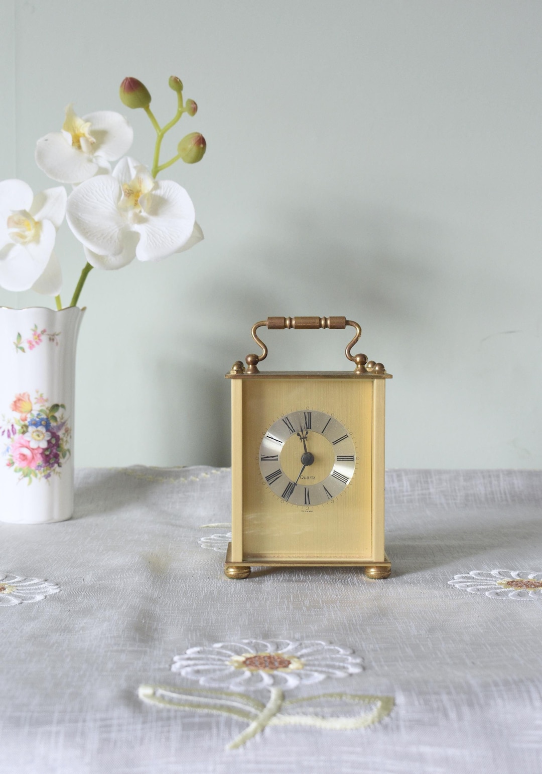 Vintage Hechinger Quartz West German Brass Carriage Clock, Desk Clock ...