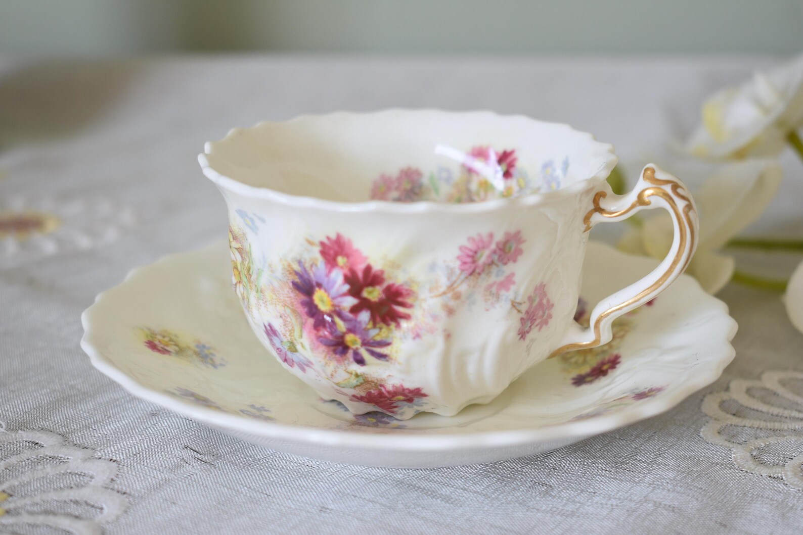 English Crescent Bone China Cup and Saucer Set , Made in England ...