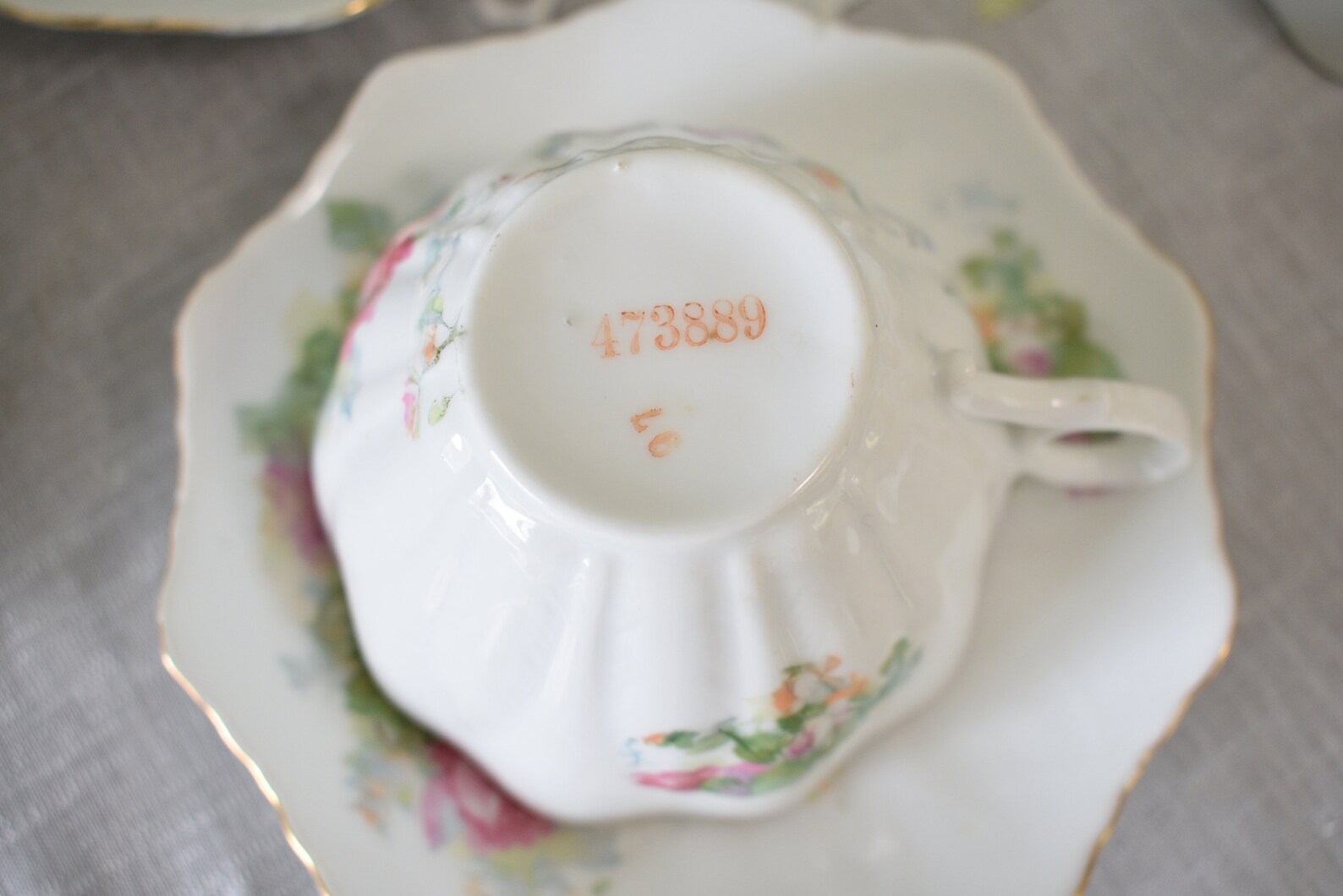 Vintage Victoria Roses in Scalloped Shape Code 473889 Cup and Saucer ...