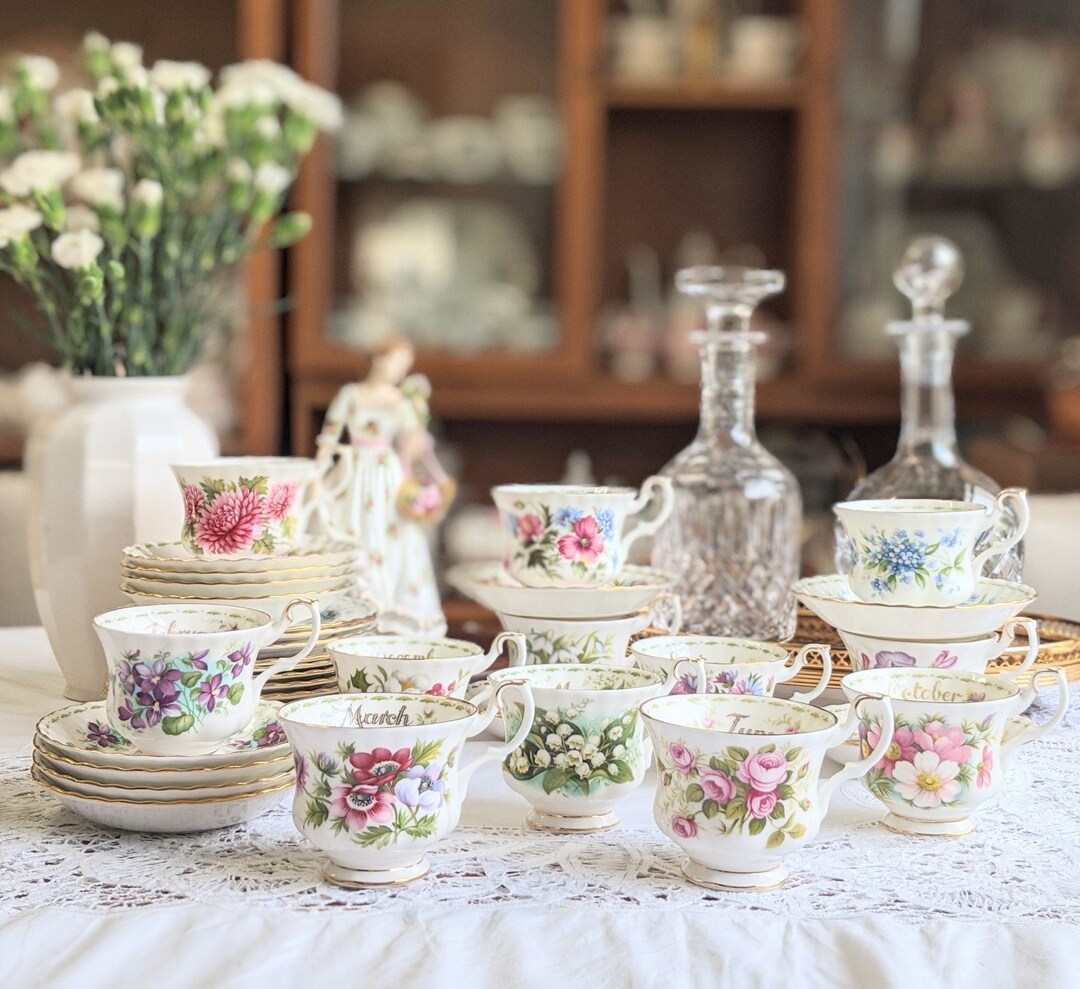 Vintage Royal Albert Flower of the Months Series Trio Set - Etsy